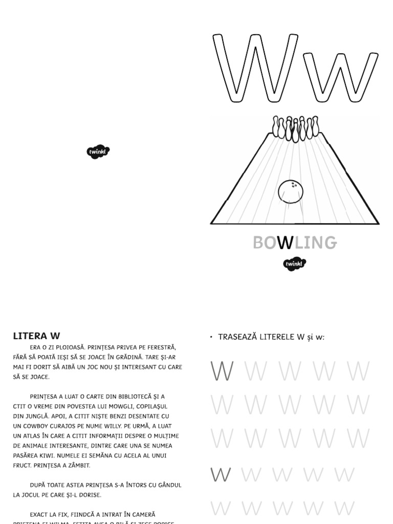 Invatam Litera W W Brosura Cu Activitati | PDF