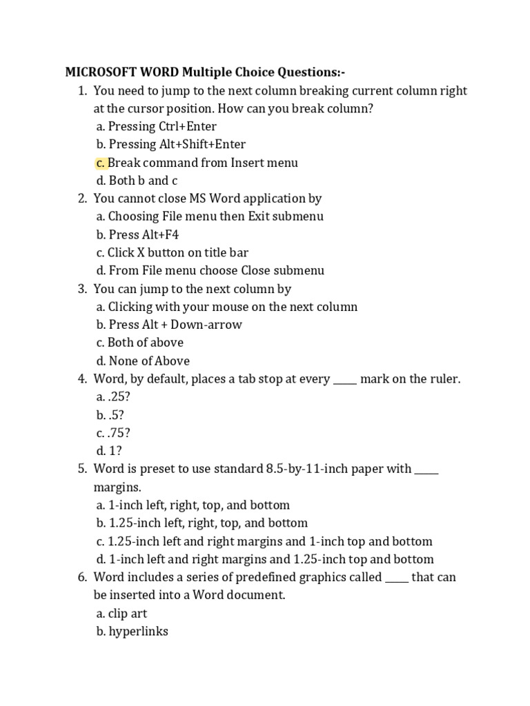 100 Question of MS Word 2007 - Q2 | PDF | Microsoft Word | Menu (Computing)