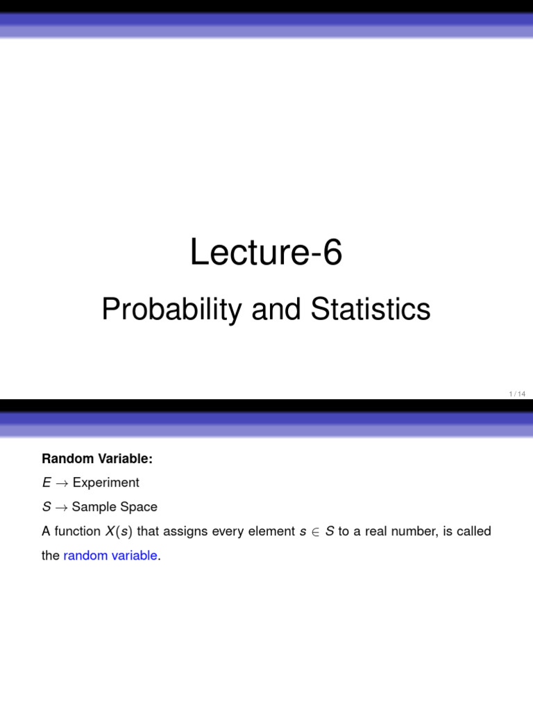 lec6_120824 (1) | PDF | Probability Distribution | Random Variable