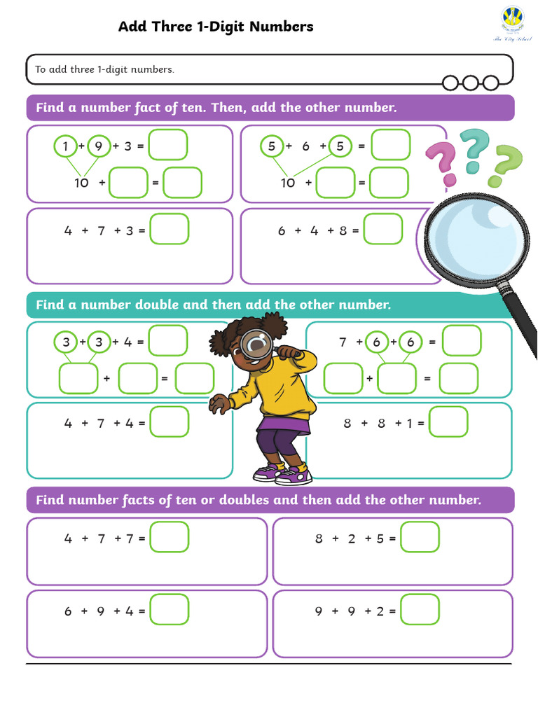 3 One Digit Addition | PDF | Mathematics | Arithmetic