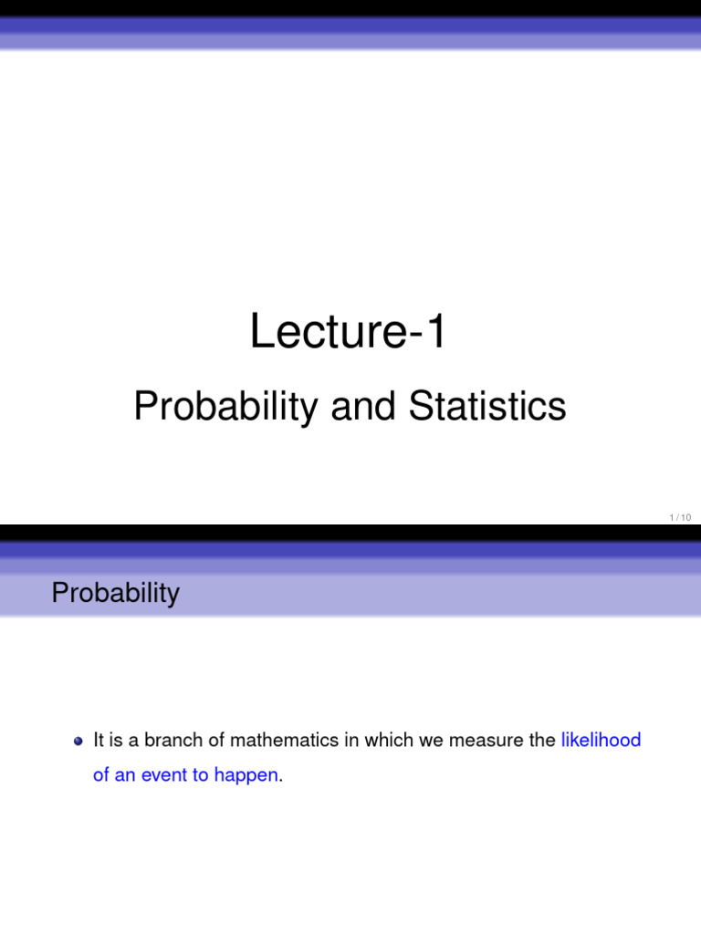 Lec 1 | PDF | Statistics | Descriptive Statistics