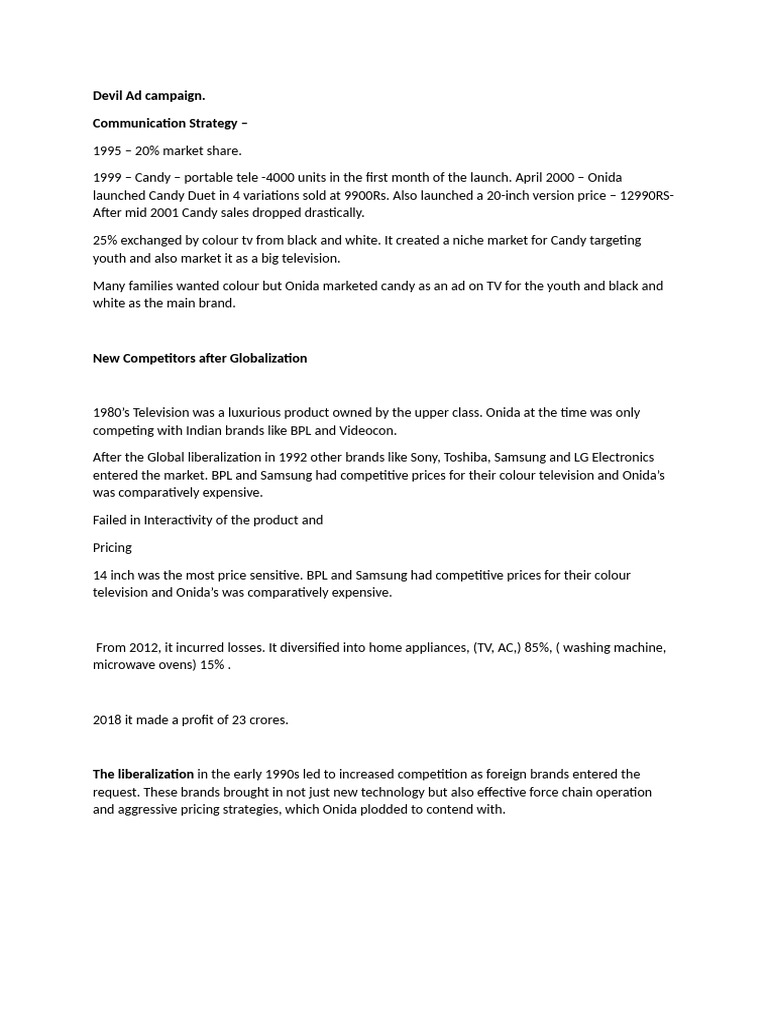 Onida | PDF | Brand | Marketing