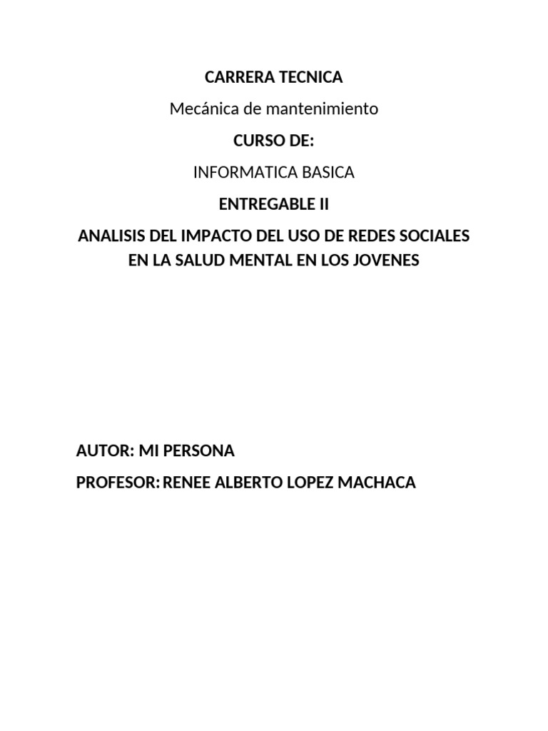 Entregable II | PDF | Trastorno depresivo mayor | Ansiedad