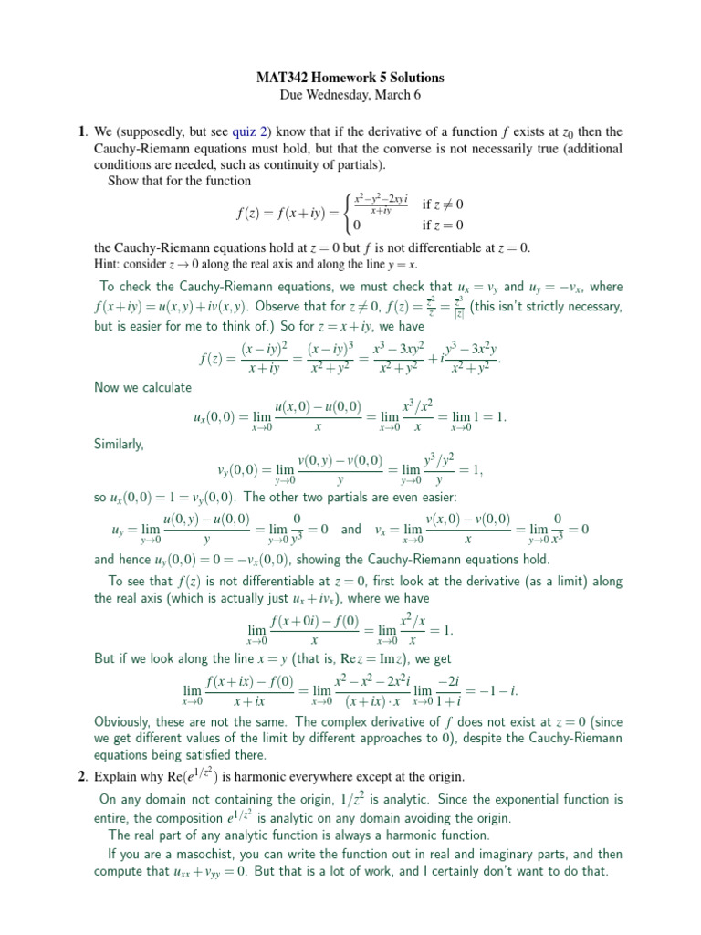 hw05 Sols | PDF | Function (Mathematics) | Mathematics