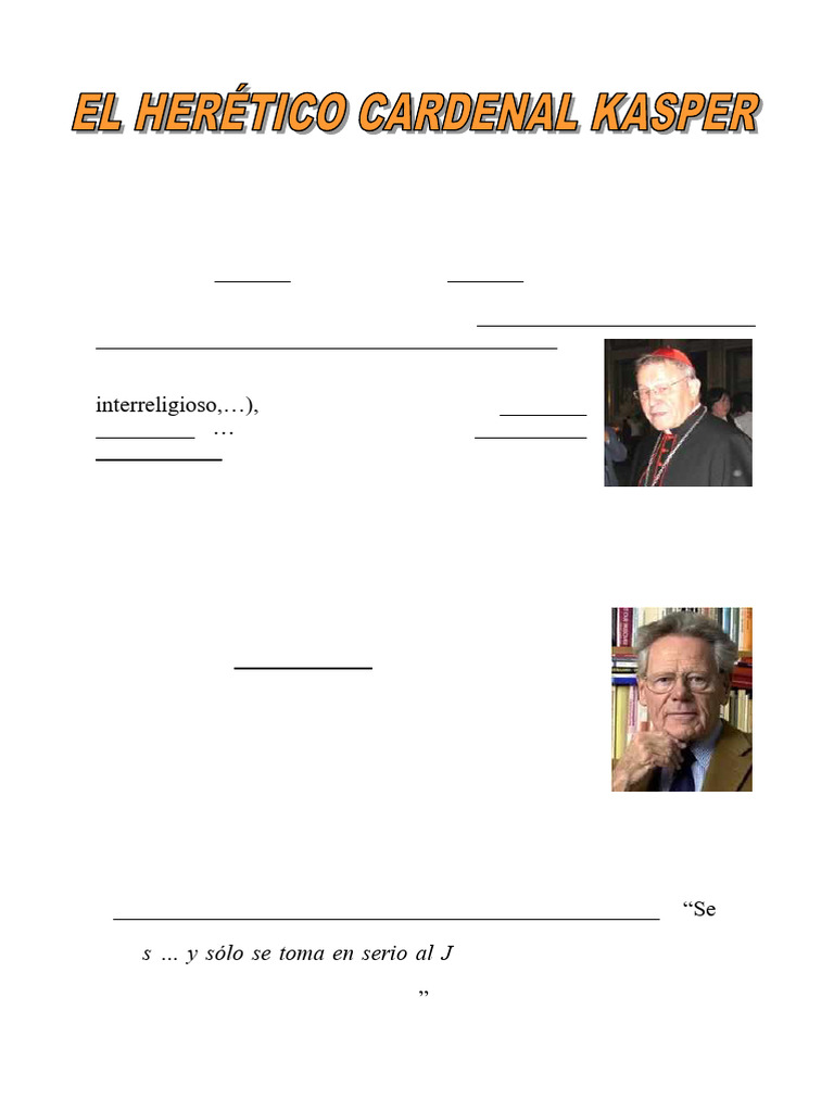 El Heretico Cardinal Kasper | PDF | Iglesia Católica | eucaristía