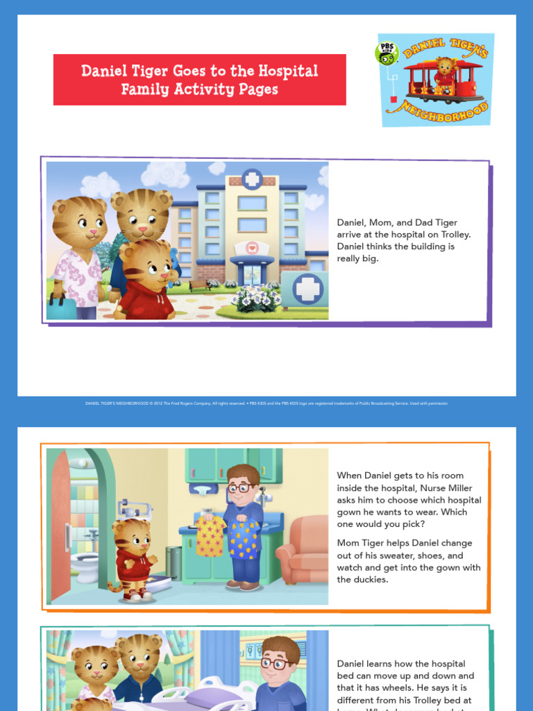 Daniel Tiger Goes To The Hospital - Family Activty Pages FINAL | PDF | Pbs