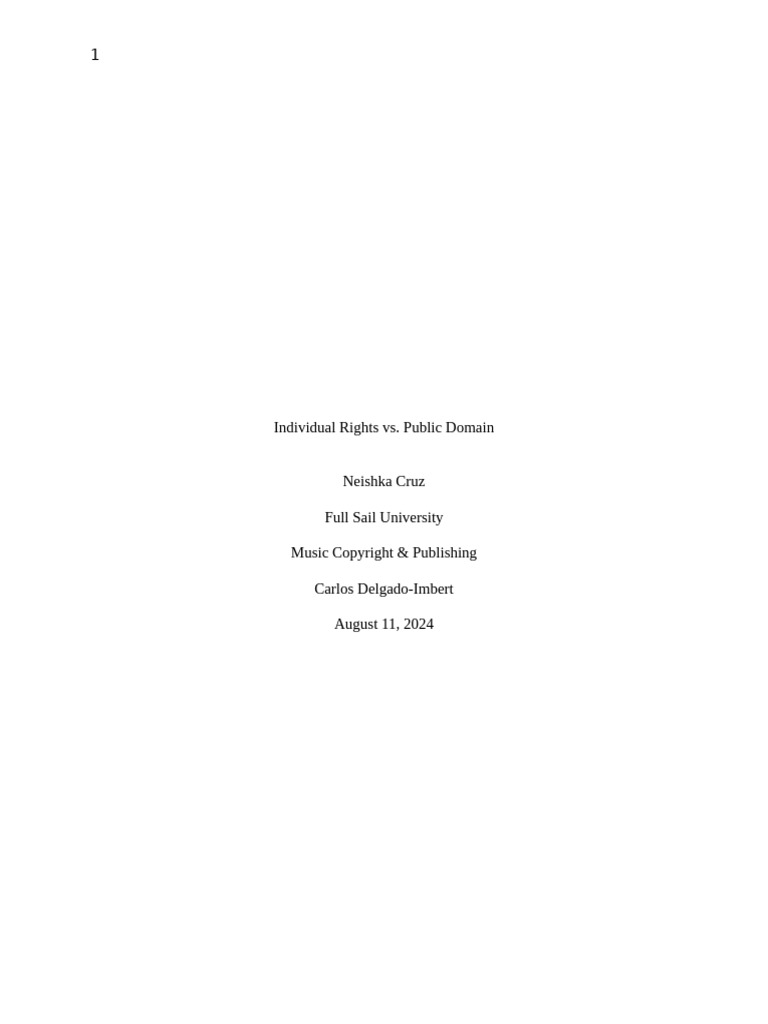 CruzNeishka - Individual Rights Vs Public Domain | PDF | Copyright ...