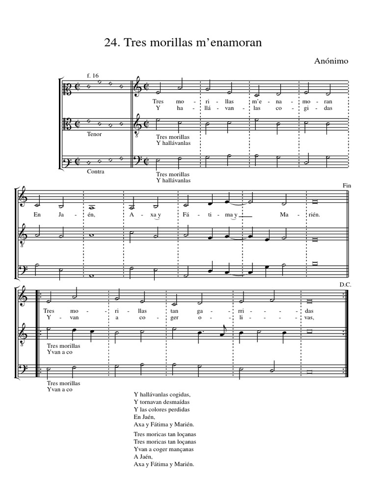Tres Morillas: Canción Tradicional Española | PDF