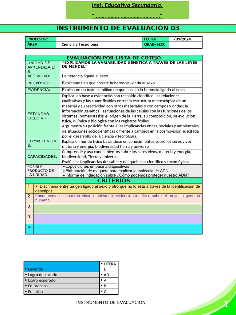 B - 4º LC Act 3-Cyt-Und 6 | PDF | Herencia | Organismos