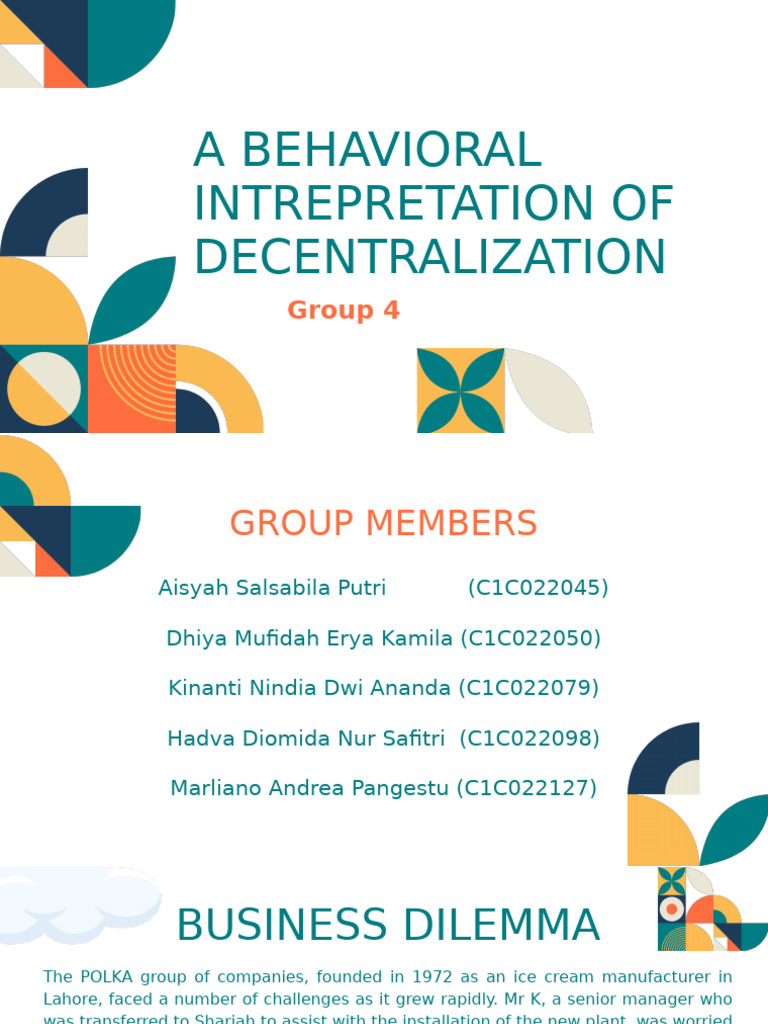 Group 4 (A Behavioral Intrepretation of Decentralization) | PDF | Decentralization | Market ...
