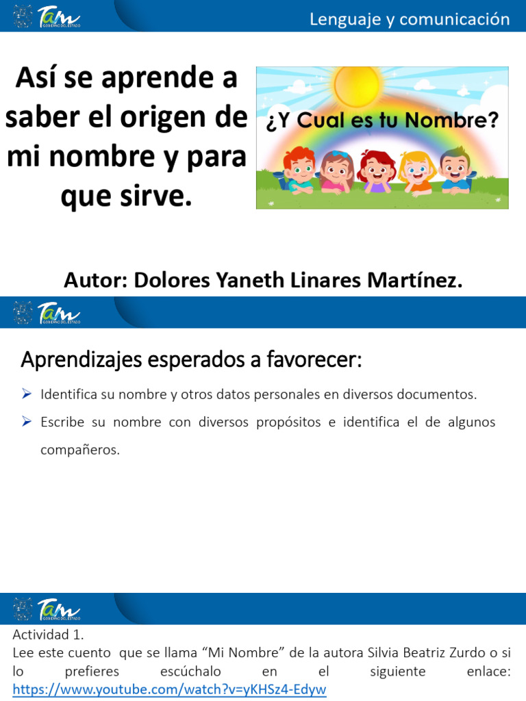 Así Se Aprende A Saber El Origen de Mi Nombre y para Que Sirve. | PDF ...