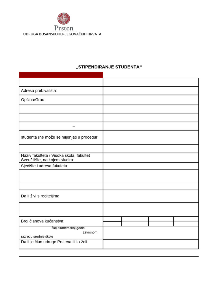 Prijavni Obrazac | PDF