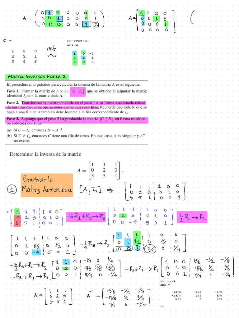 17 Oct 2024 MAtrices Inversas Parte 2 - Annotated | PDF