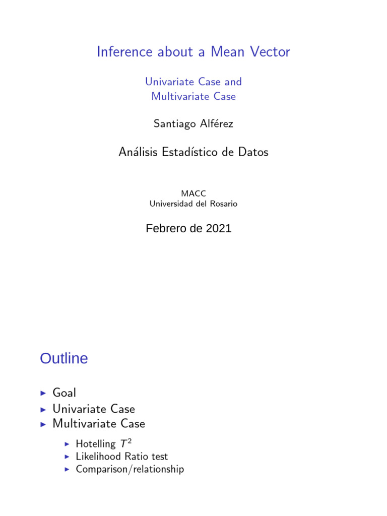5. Inferences_Mean_Vector | PDF | Statistics | Scientific Method