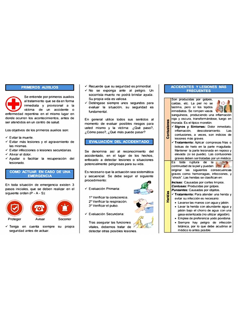 Triptico Primeros Auxilios - 015538 | PDF