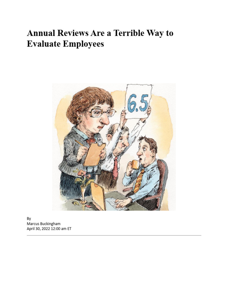Annual Reviews Are A Terrible Way To Evaluate Employees | PDF