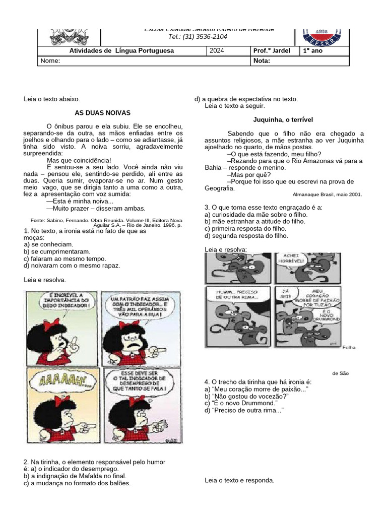 Efeitos de Humor e Ironia em Tirinhas | PDF