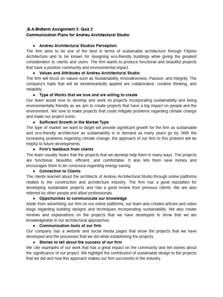 BM Plans For Future Firm | PDF | Sustainability | Sustainable Design