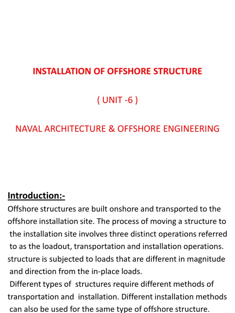 Installation of Offshore Structure | PDF | Science & Mathematics