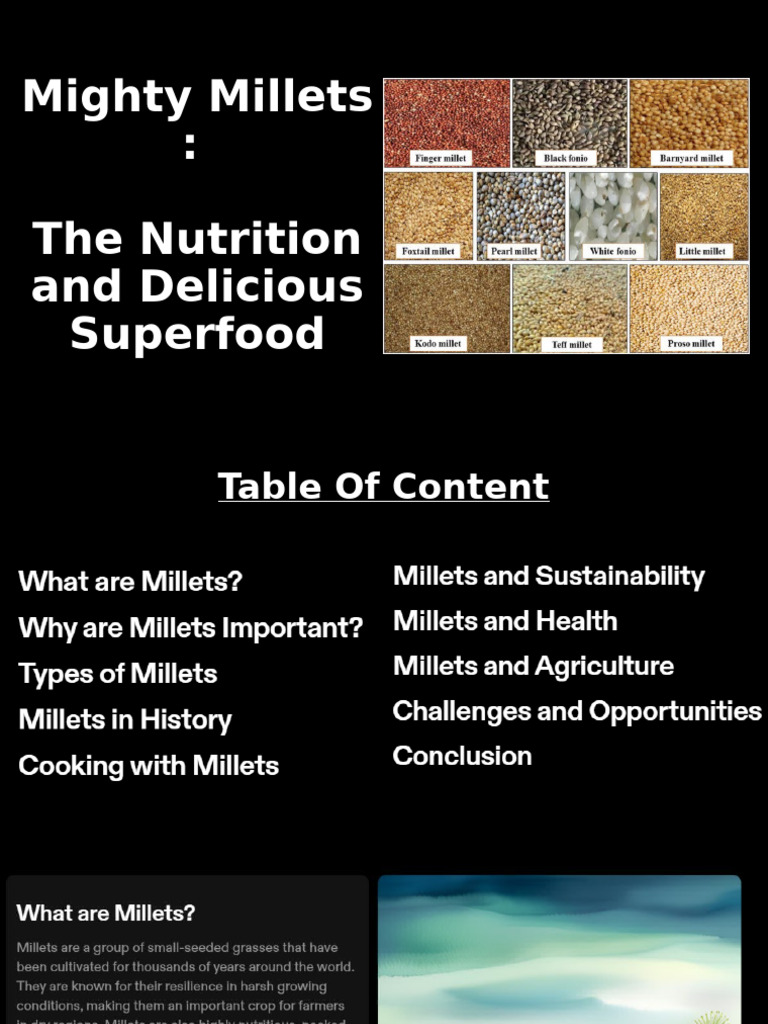 Presentation On - Mighty Millets | PDF