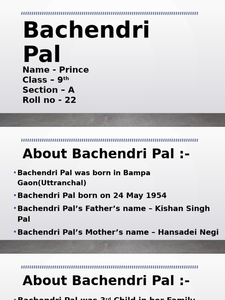 Bachendri Pal: Life and Achievements | PDF | Religion & Spirituality