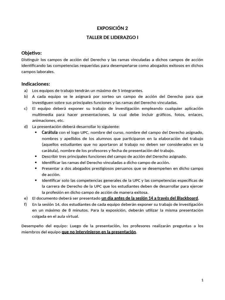 TL I - Exposición 2 2024-2 | PDF | Abogado