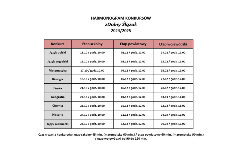 Harmonogram-24 25 | PDF