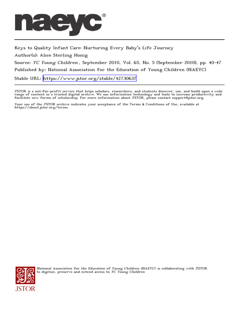 Keys To Quality Infant Care - Nurturing Every Babys Life Journey | PDF ...
