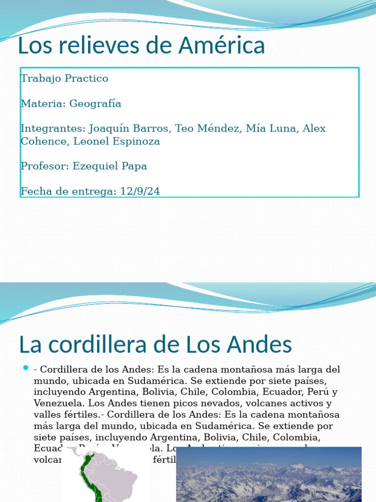 Los Relieves de América Geografia | PDF