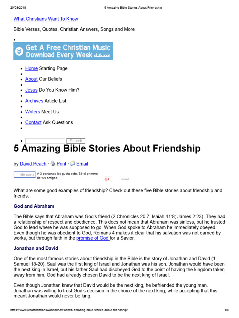 5 Amazing Bible Stories About Friendship | PDF | Paul The Apostle ...