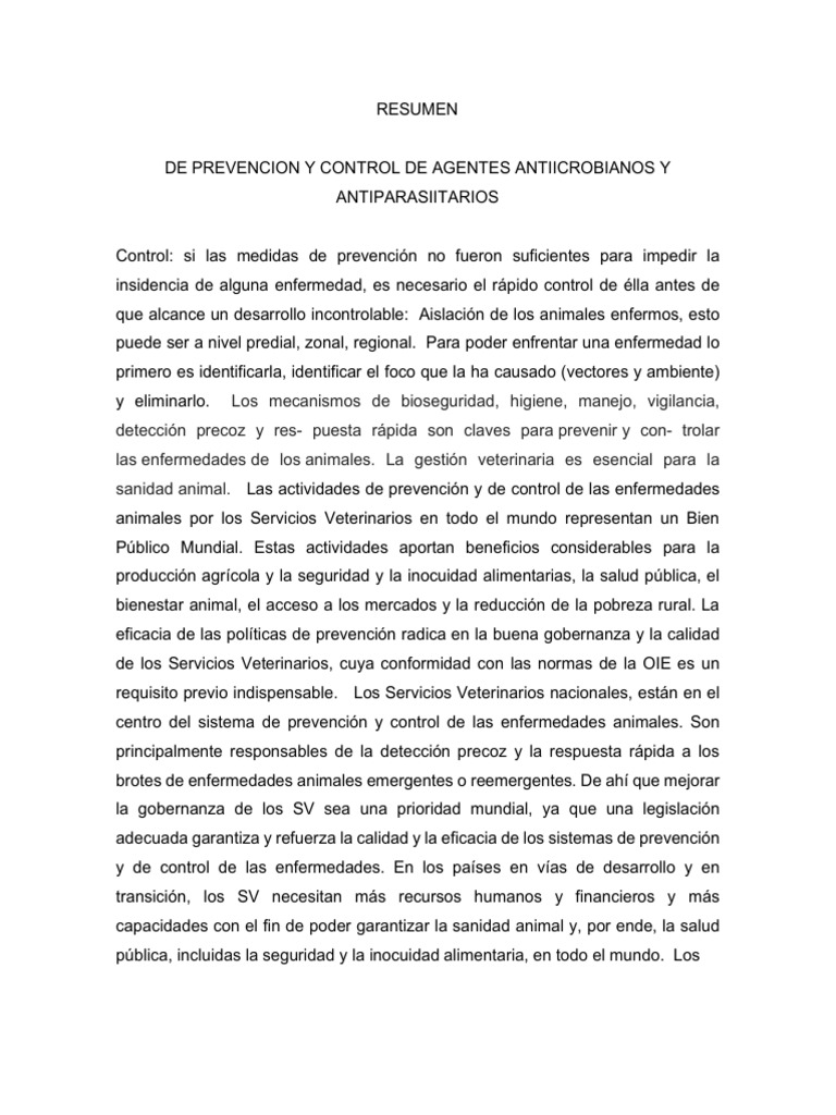 RESUMEN__control_y__prevencion_ | PDF | Virus | Infección