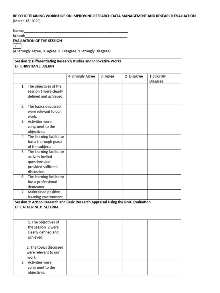 SEMINAR EVALUATION FORM | PDF | Evaluation | Facilitator SEMINAR EVALUATION FORM | PDF | Evaluation | Facilitator