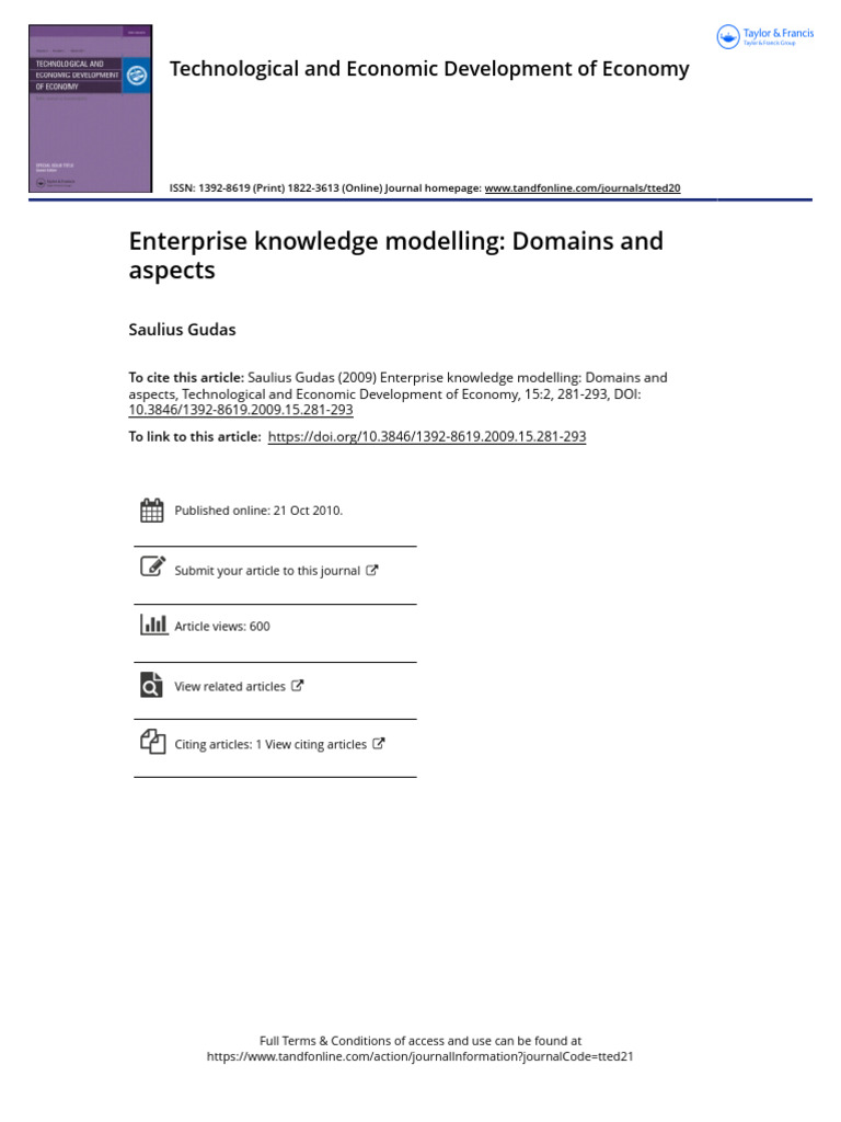 Enterprise Knowledge Modelling Domains and Aspects | PDF | Information ...