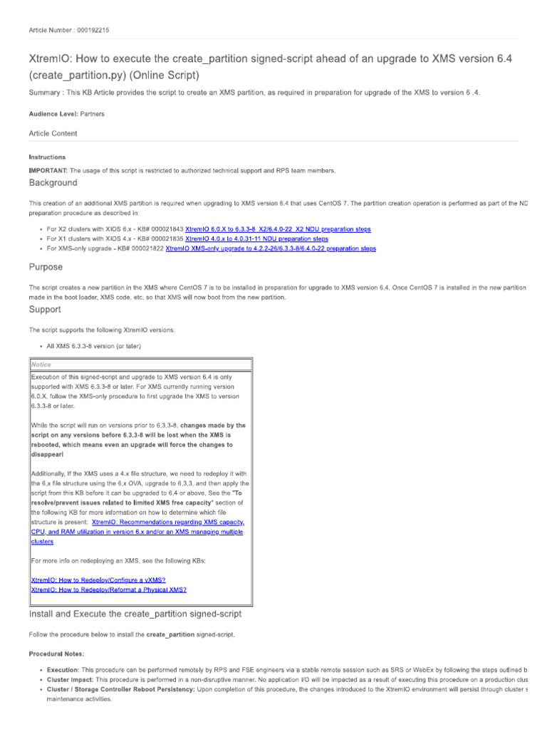 Partiion Script Instructions | PDF