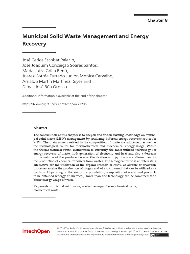 10 5772@intechopen 79235 | PDF | Incineration | Waste