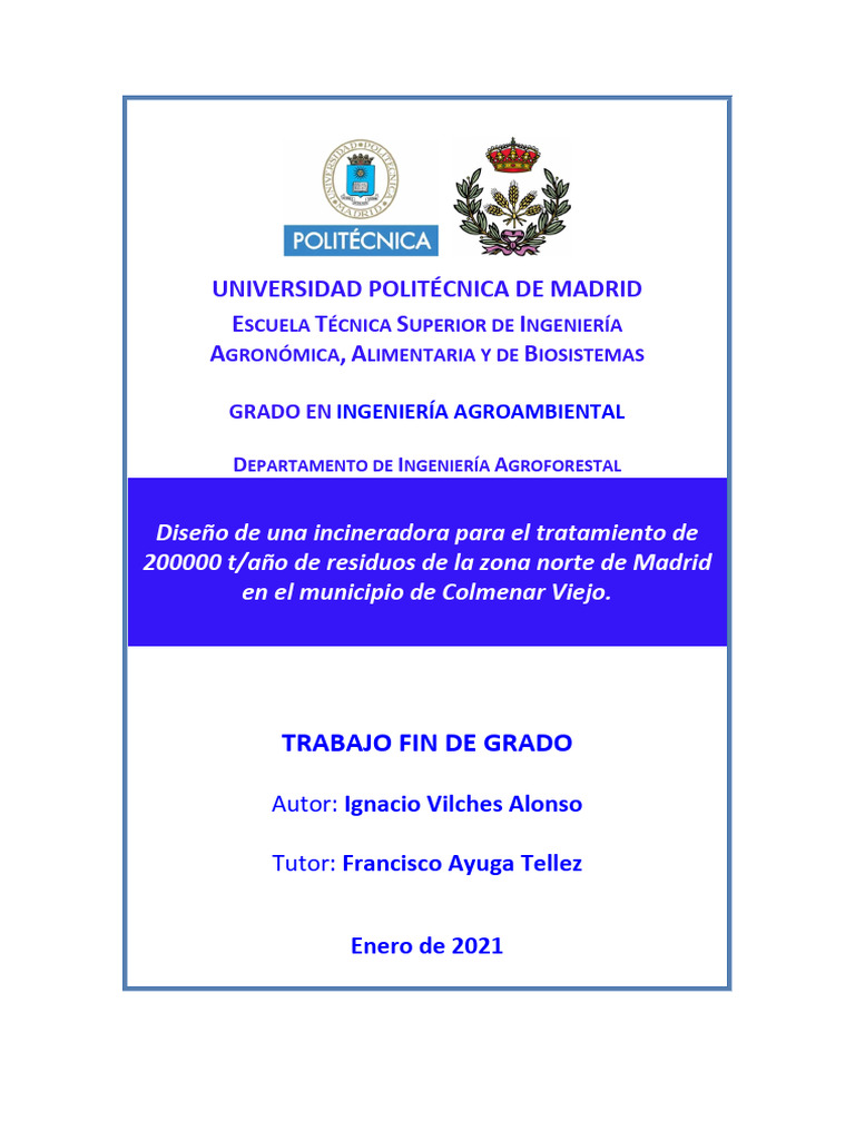 TFG Ignacio Vilches Alonso | PDF | Residuos | Incineración