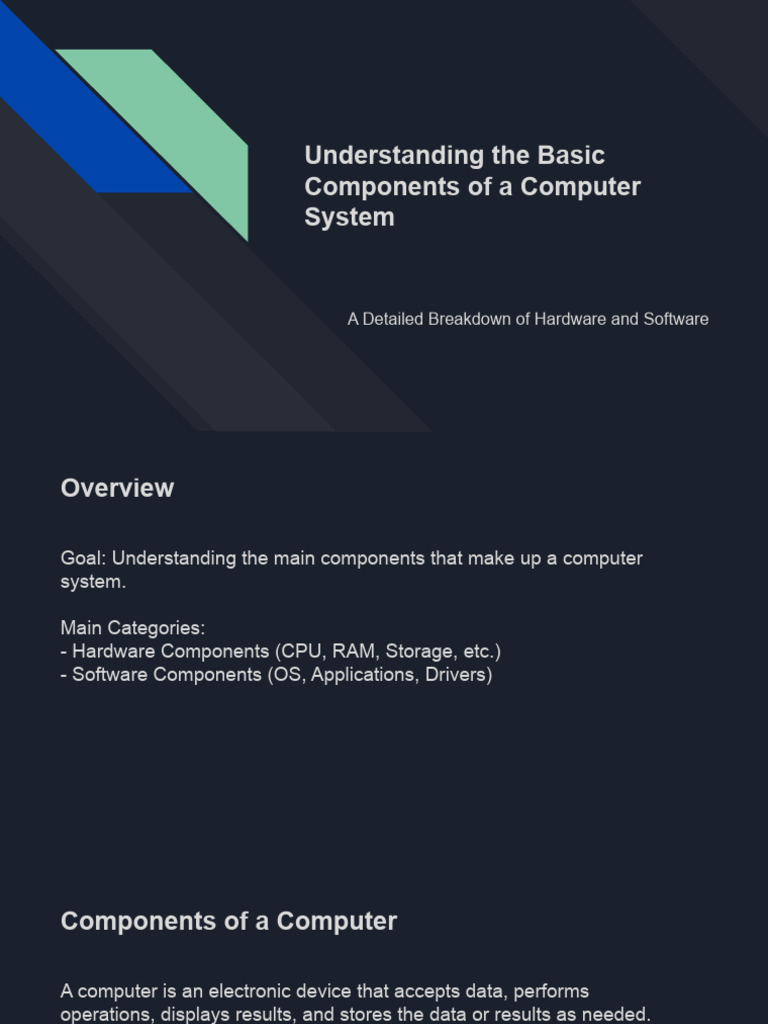 Basic Components of A Computer System | PDF | Solid State Drive ...