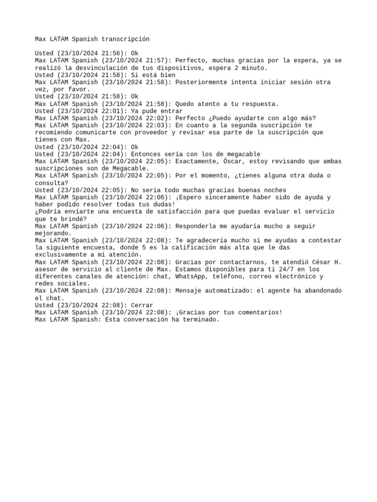 Max LATAM Spanish Transcript | PDF
