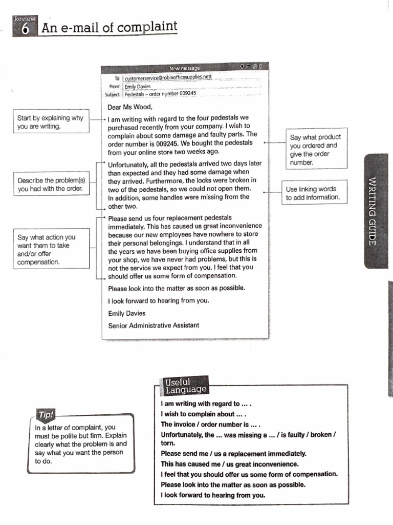 Complaint Email Writing Guide | PDF