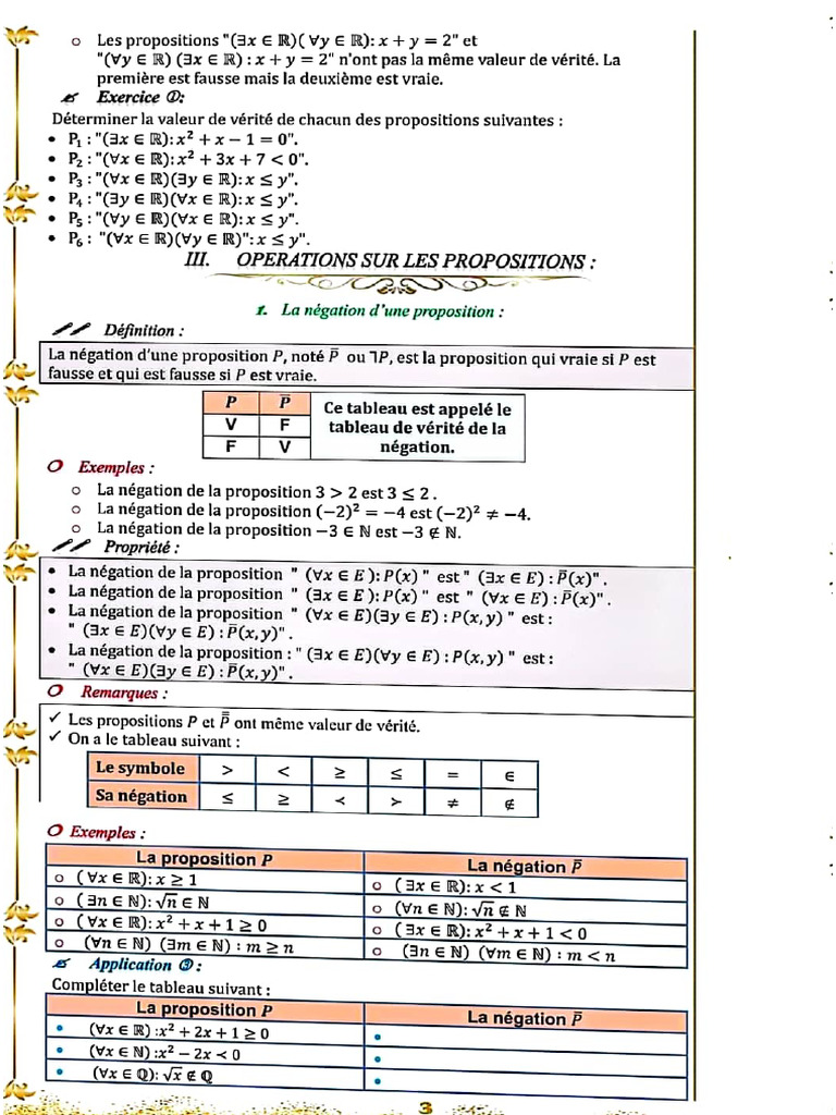 Les Opérations Sur Les Propositions | PDF