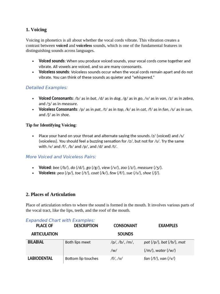 Introduction To Phonetics - Place and Manner of Articulation | PDF ...
