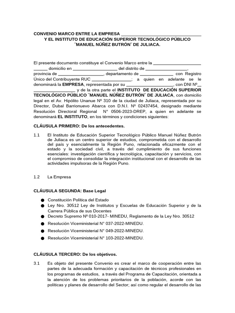 Formato de Convenio | PDF | Business