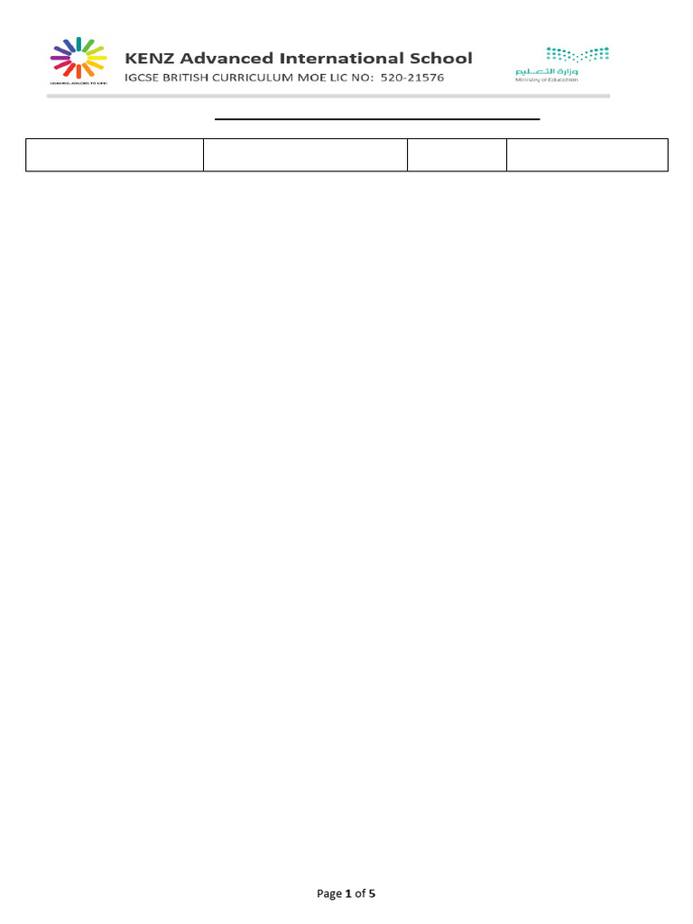Grade 5 Math Revision Worksheet | PDF