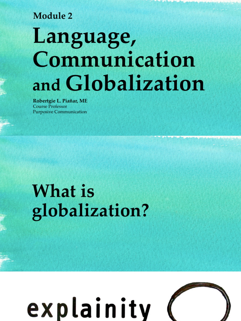 Module 2-Communication and Globalization | PDF | Social Psychology | Human Communication