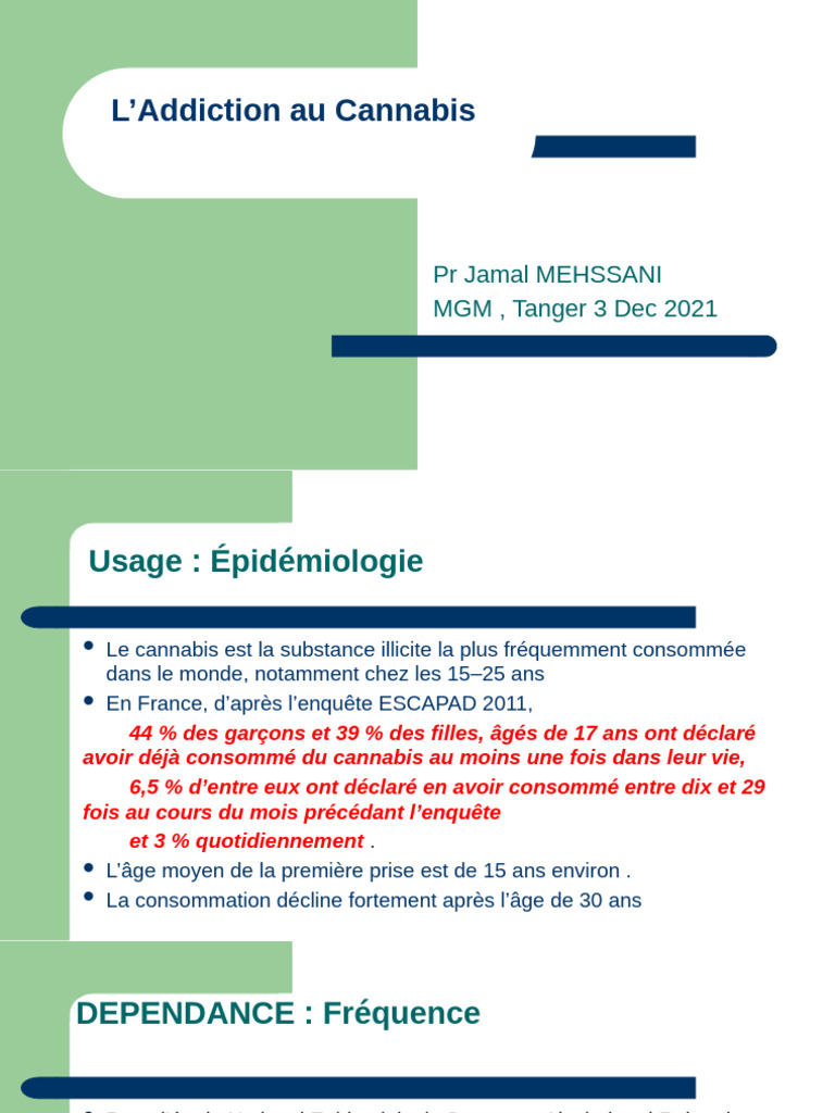 Cannabis Tanger | PDF | Cannabis (Drogue) | Sevrage (toxicologie)