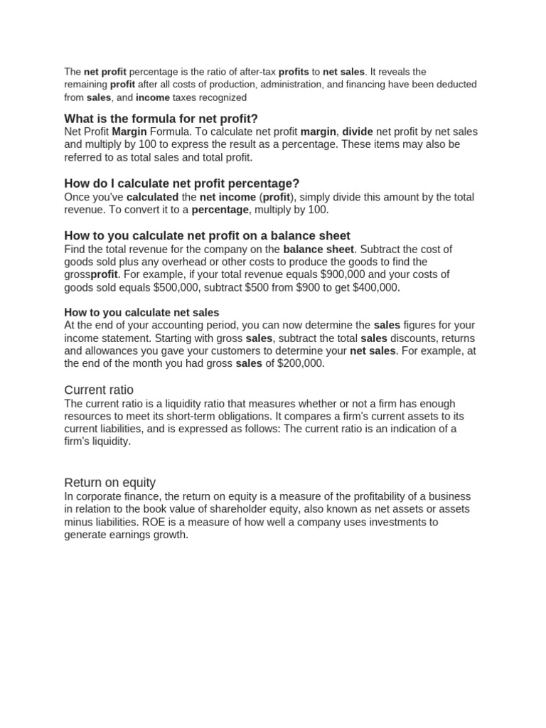 Notes on Net Profit (1) | PDF