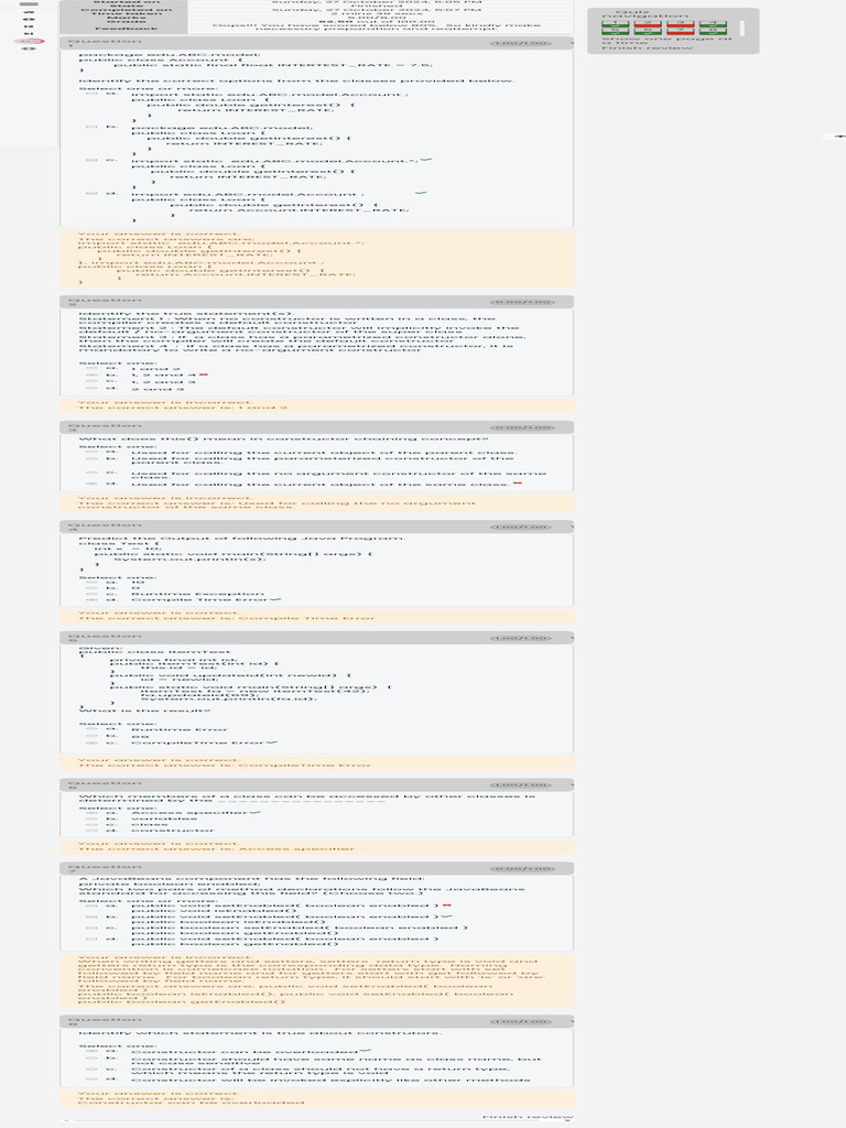 Pre-Quiz Arrays and Strings - Attempt Review | PDF | Constructor (Object Oriented Programming ...