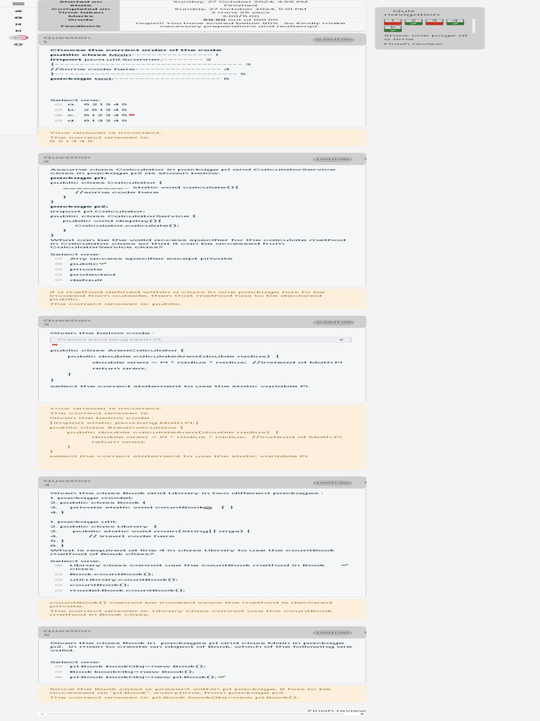 Test Your Understanding - Packages - Attempt Review | PDF | Library ...
