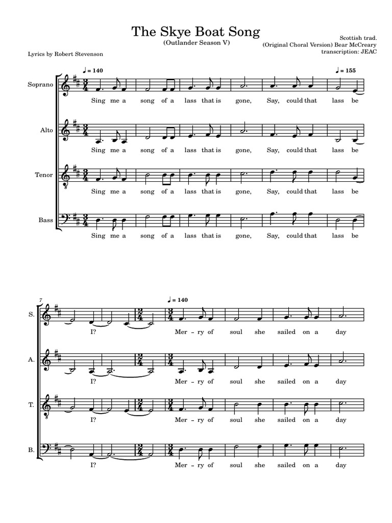 Skye_Boat_Song | PDF | Choral Compositions | Elements Of Music