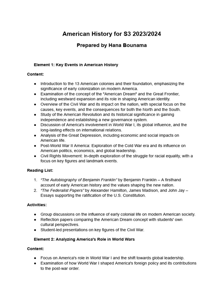 S3_American History | PDF | The United States | The Federalist Papers